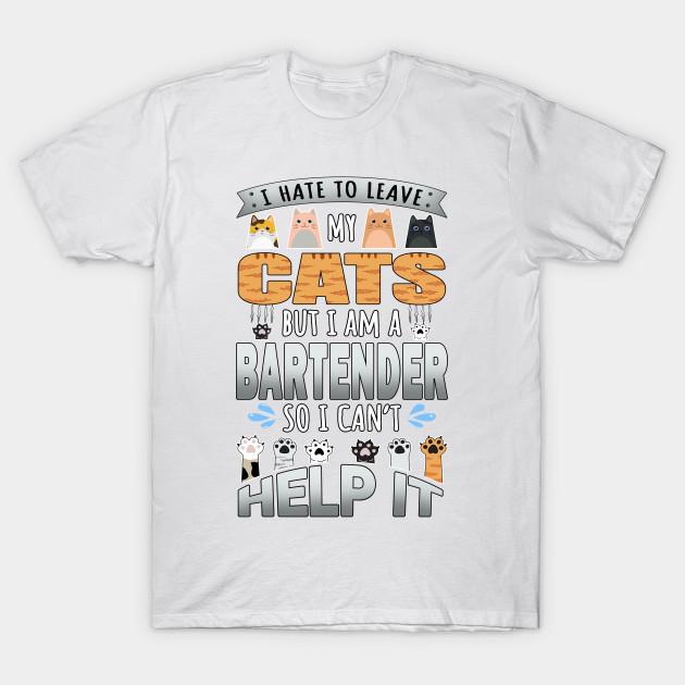 Buy T Shirt Women Cat Lover Bartender Quote Design For Cat Owner ...