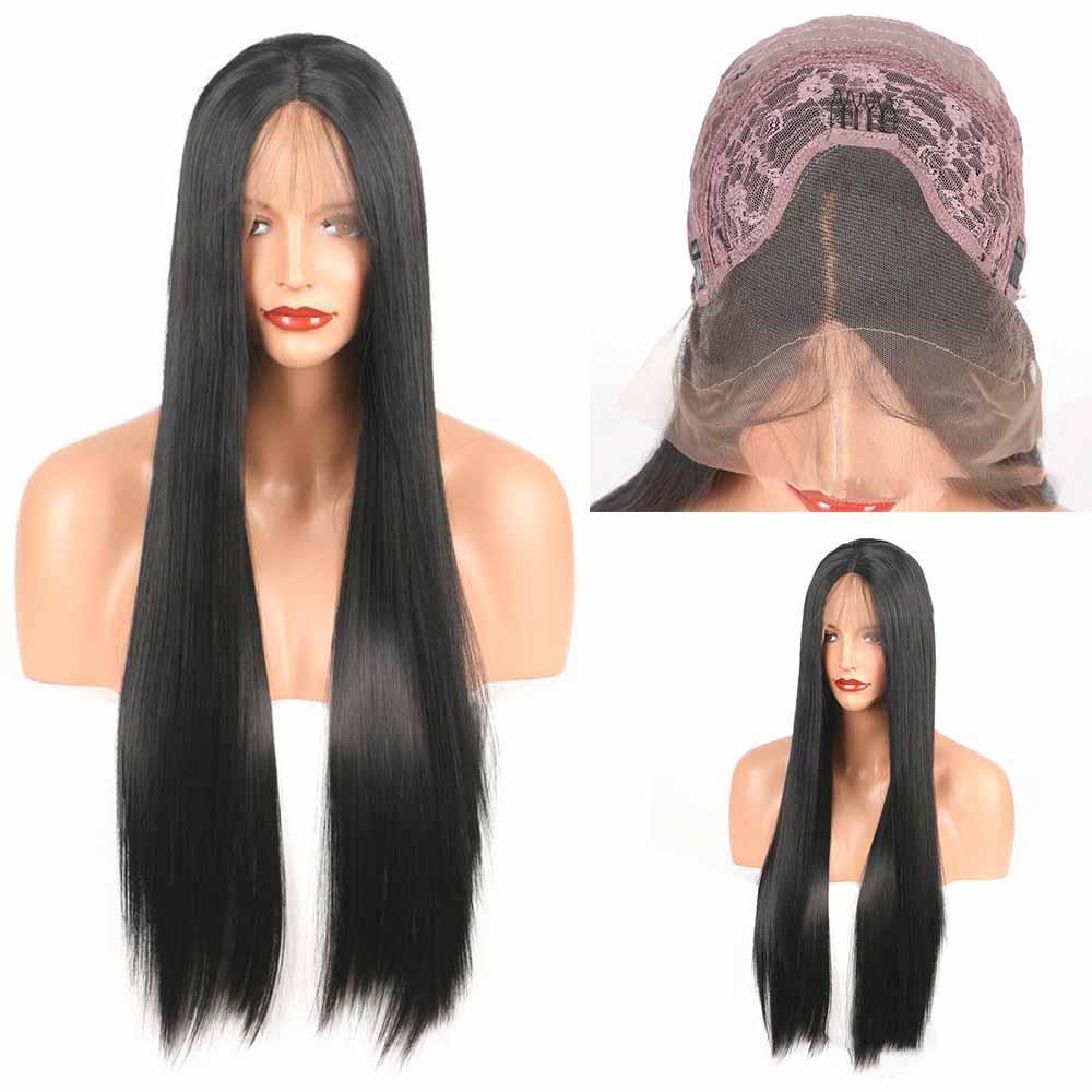 Buy Wig / Rambut Palsu Wanita Model Lurus Bahan Lace Warna Natural at ...