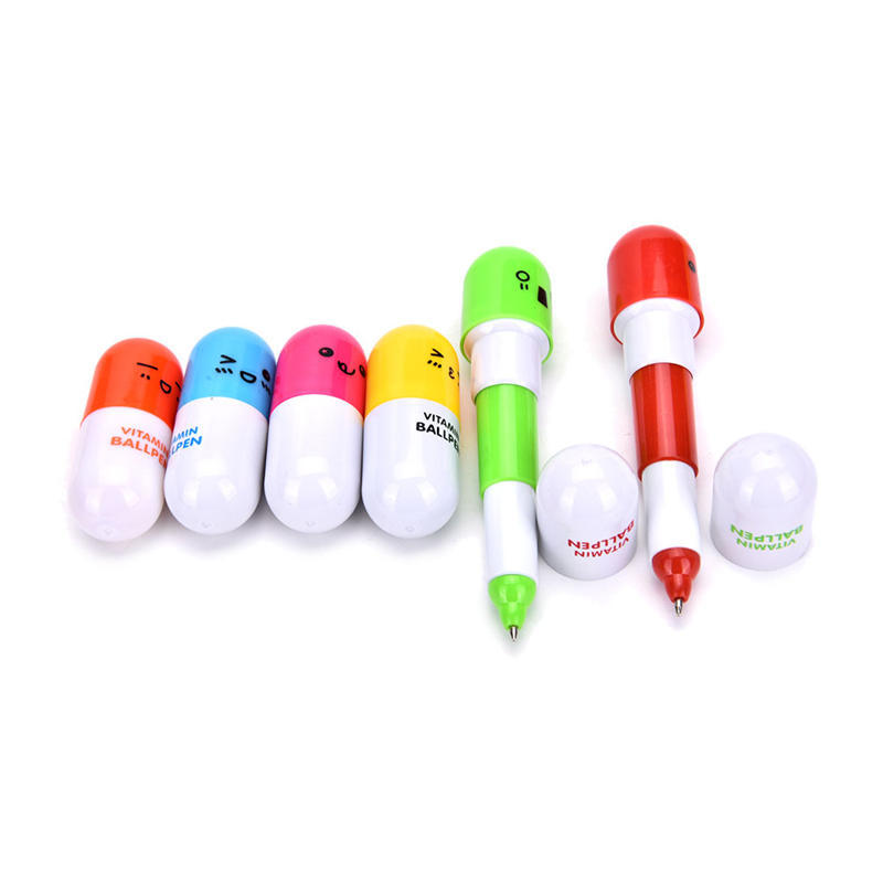 Buy Smiling Face Pill Shape Ballpoint Pen Cute Cartoon Favor ...