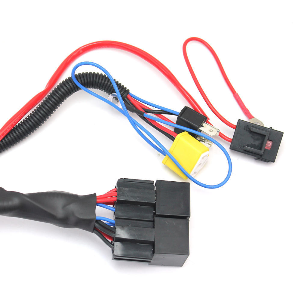 Buy H4 9003 Fused Halogen Wiring Harness Headlight Booster Relay 12V ...