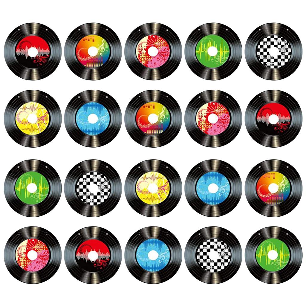 Buy 20pcs 6 inch Paper Records Colorful Cut-Out Wall Decor for 50 s ...