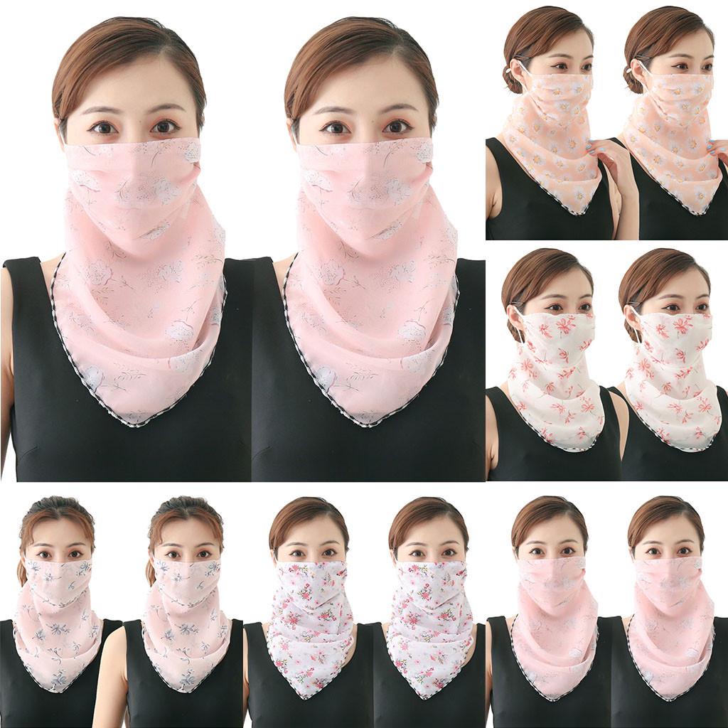 Buy Keyboard 2 Pack Women Sun Mask Chiffon Neck Gaiter Sun Proof Face ...