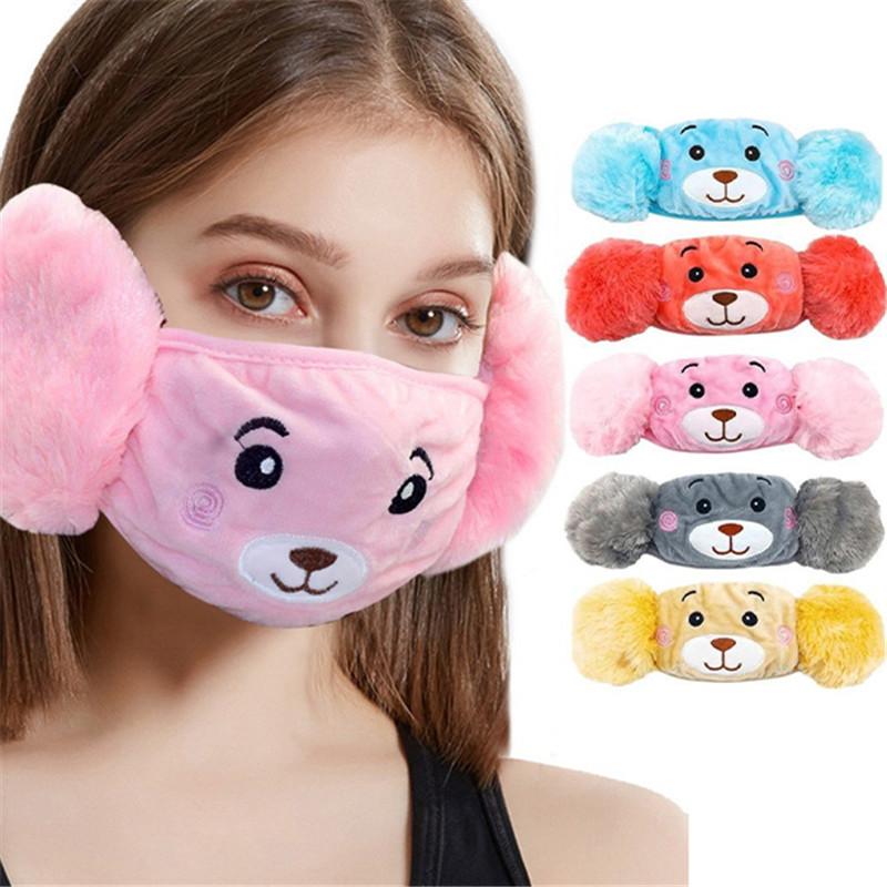 Buy 2 In 1 Ear-cap Cartoon Earflap Kids Winter Plush Earmuffs Outdoor ...