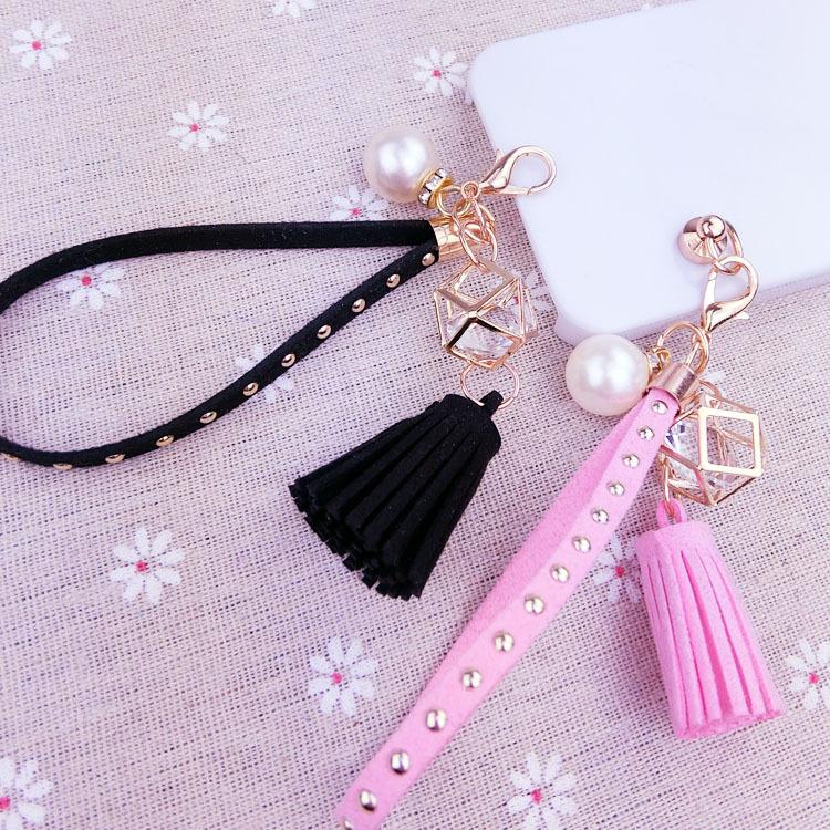 Cheap Creative PU Leather Pearl Tassel Pendant DIY Car Key Chain Ladies ...