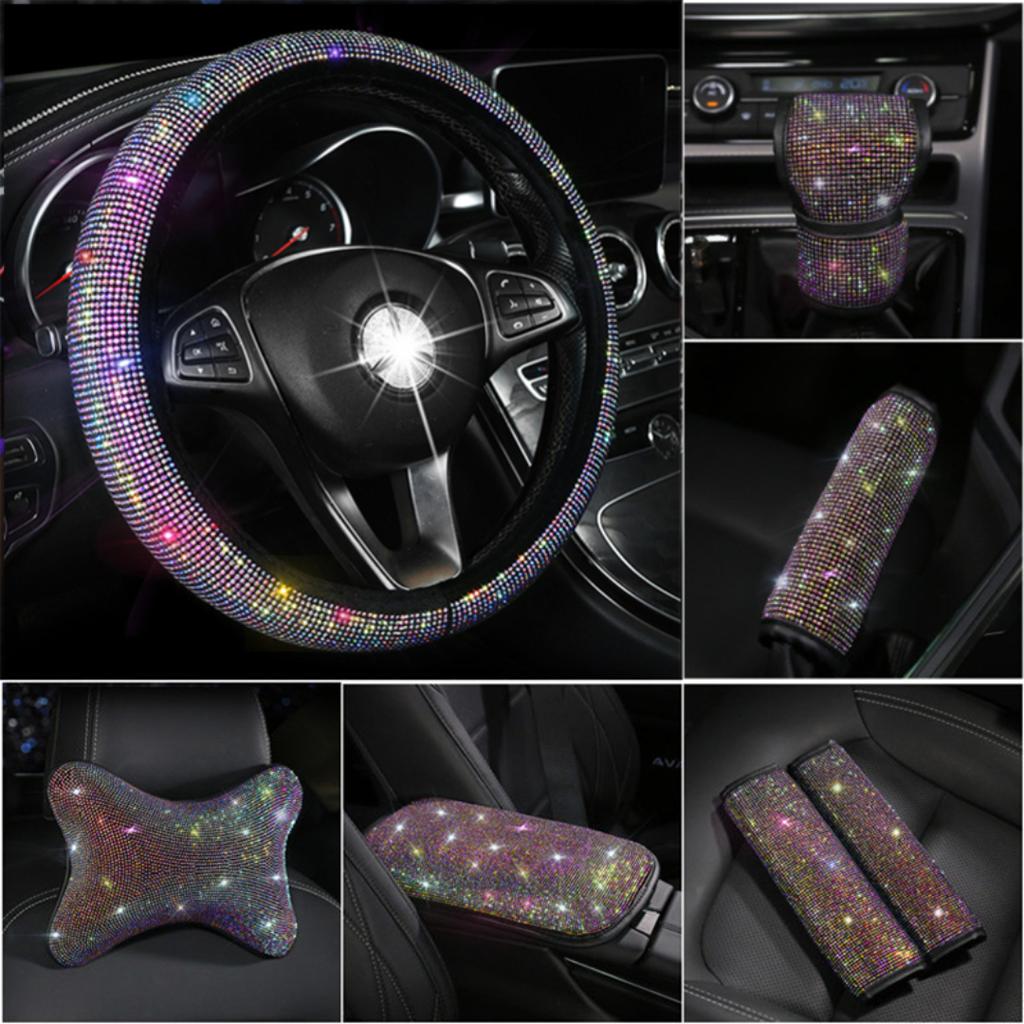 Cheap Bling full Crystal Steering wheel cover Rhinestone Diamond Car ...