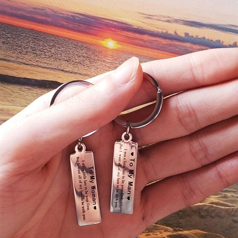 Buy Couple Keychain Gifts Personality Creative Letters to My Man to ...