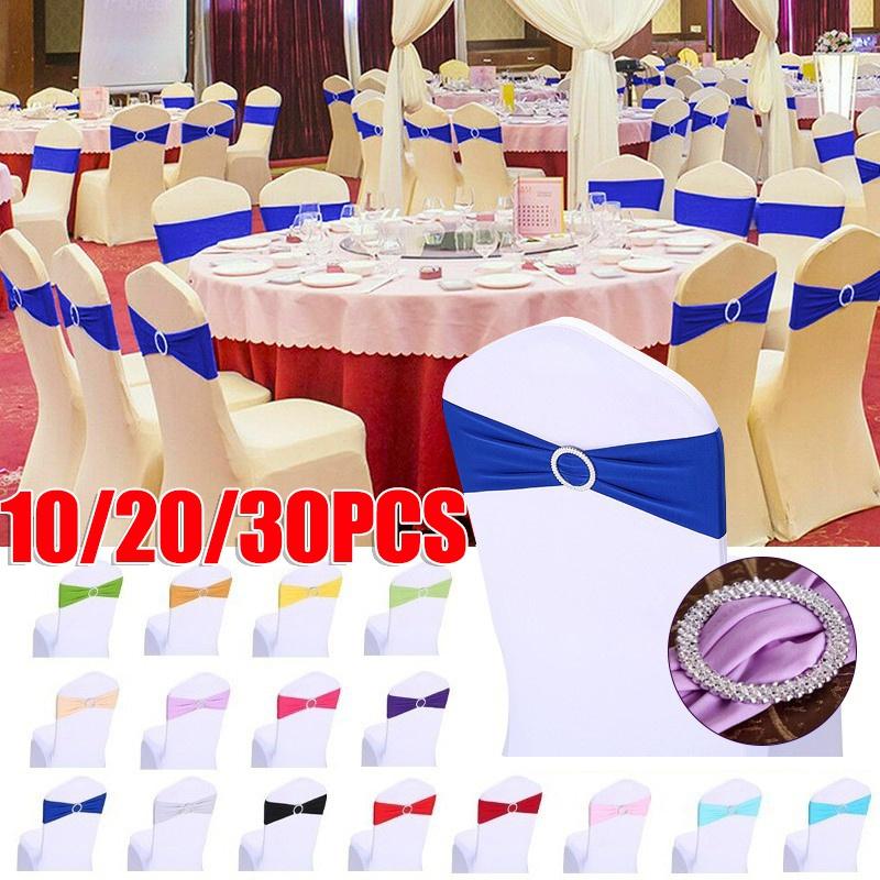 Buy Spandex Chair Sashes 10/20/30 Pcs Gold Spandex Chair Band with ...