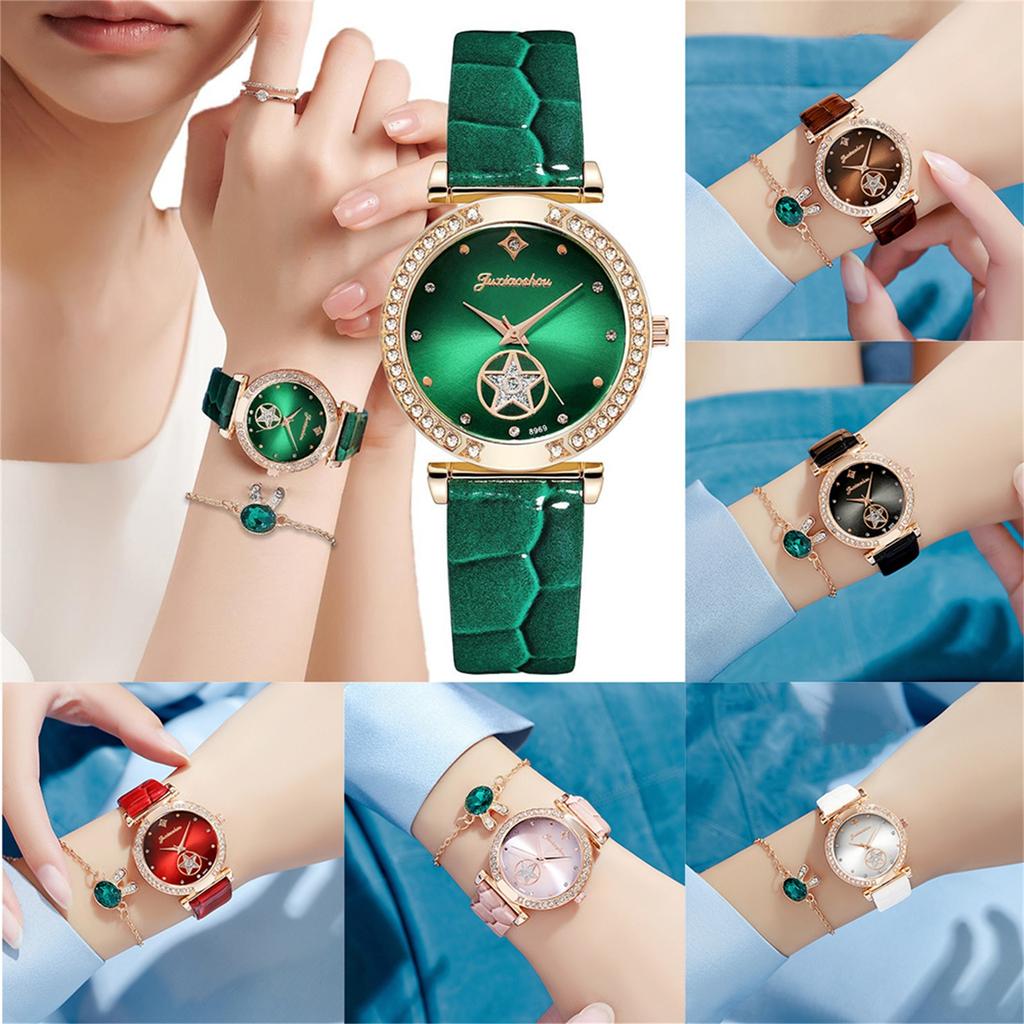 Cheap Women Watches Quartz Watch Bracelet Set Smooth Belt Quartz Watch ...