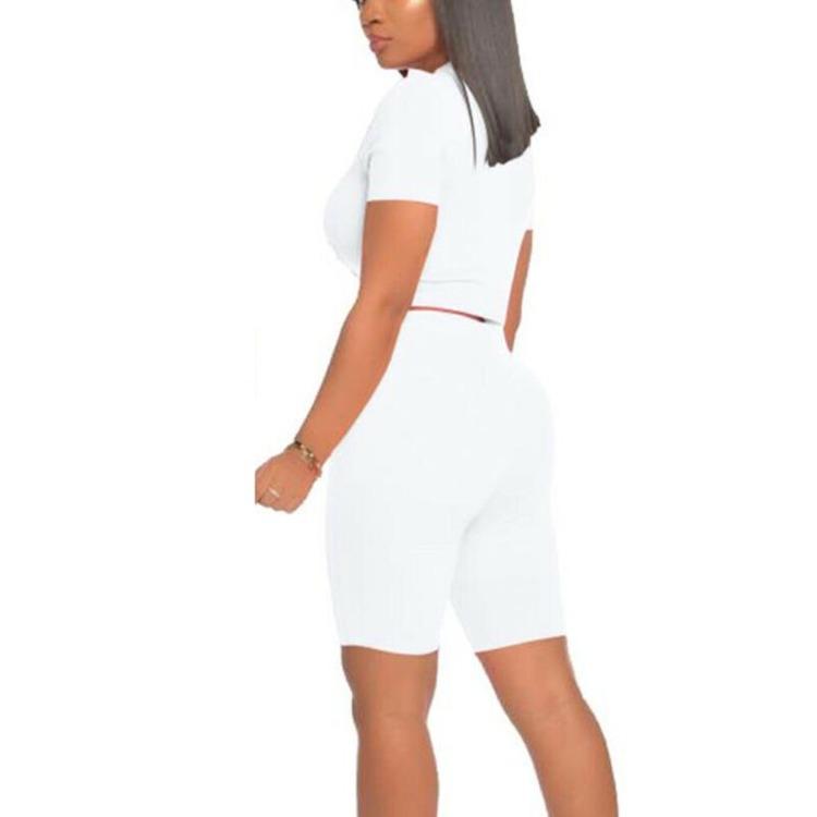 Buy Womens Casual Short Sleeve Crops Top Bodycon Shorts Set Summer ...