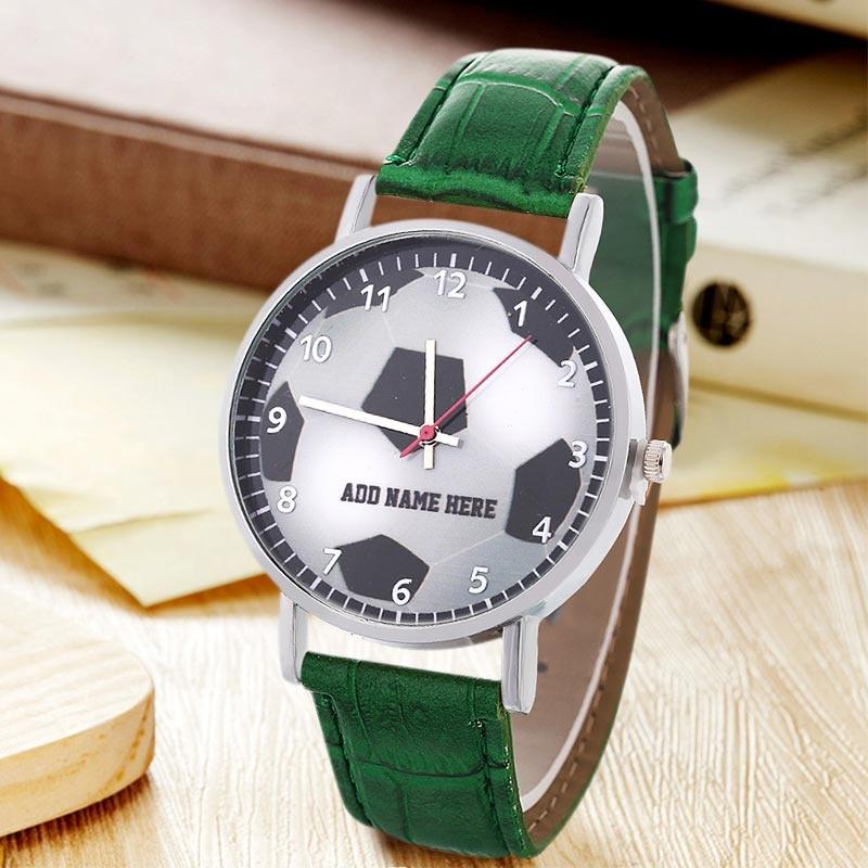 Buy Football Pattern Simple Girl Quartz Leather Watch at affordable ...