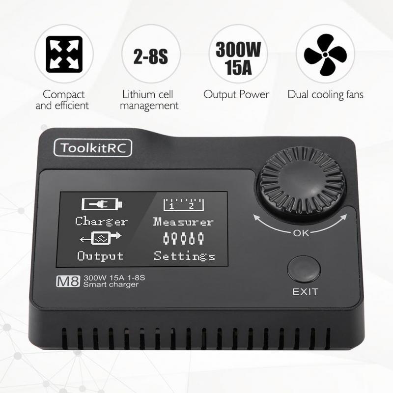 Buy ToolkitRC M8 300W 15A 2-8S LiPo Battery Charger Discharger Cell ...