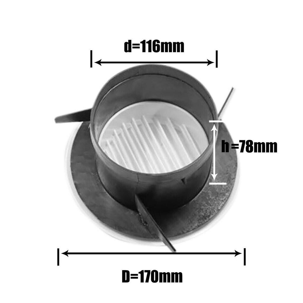 Buy 5" Internal Ventilation Grille Round White 125mm Duct Extractor Fan ...