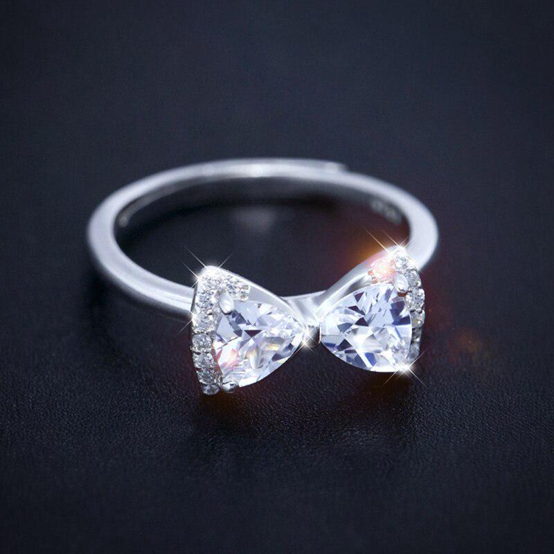Buy Luxury Classic Wedding Ring 925 Sterling Silver AAA CZ Zircon Bowknot Rings at affordable ...
