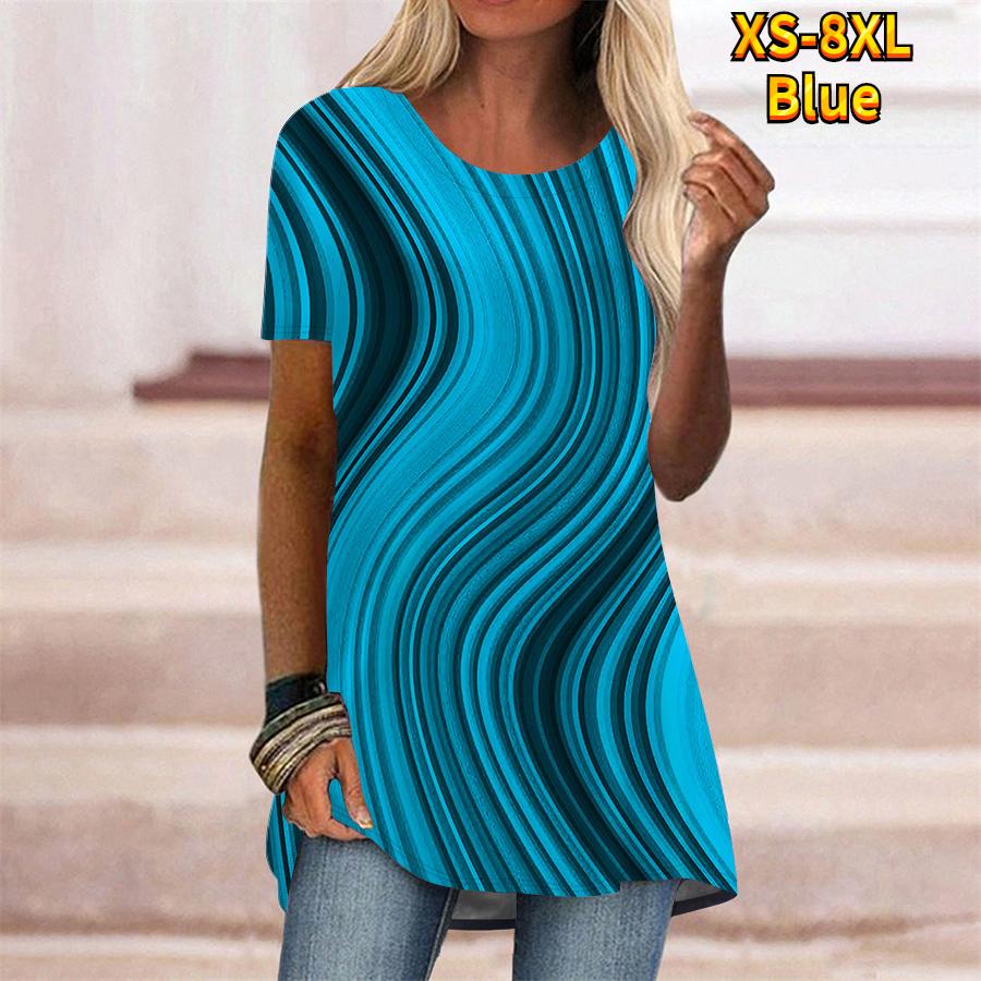 💰Köp billigt online Plus Size Women Spring Color Ripple Printed Comfy ...