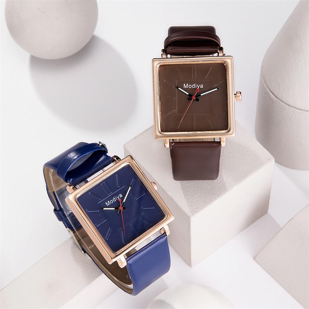 Women Elegant Analog Square Wrist Leather Belt Quartz Watch uygun ...