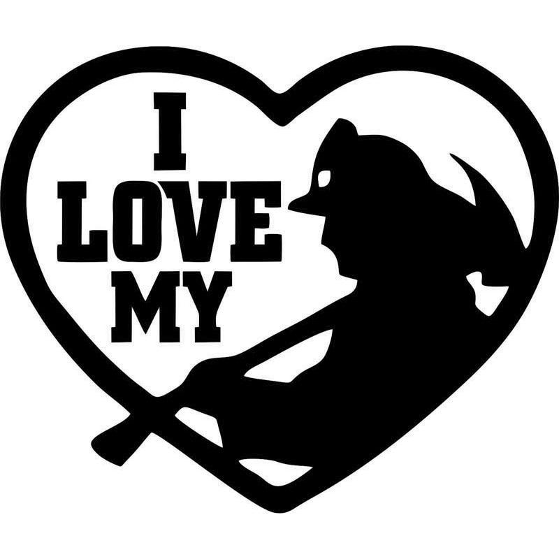 Buy 16CM*13.5CM I Love My Fireman Firefighter Heart Man Car Stickers ...