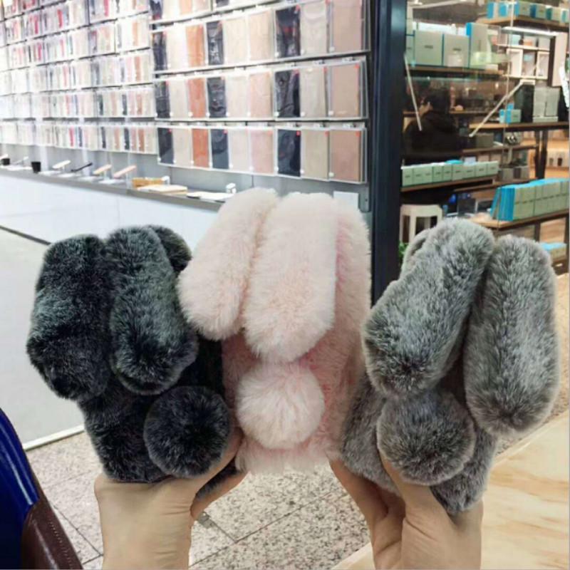 Buy Silicone TPU Cute Rabbit Fur Soft Phone Cases For iphone huawei ...