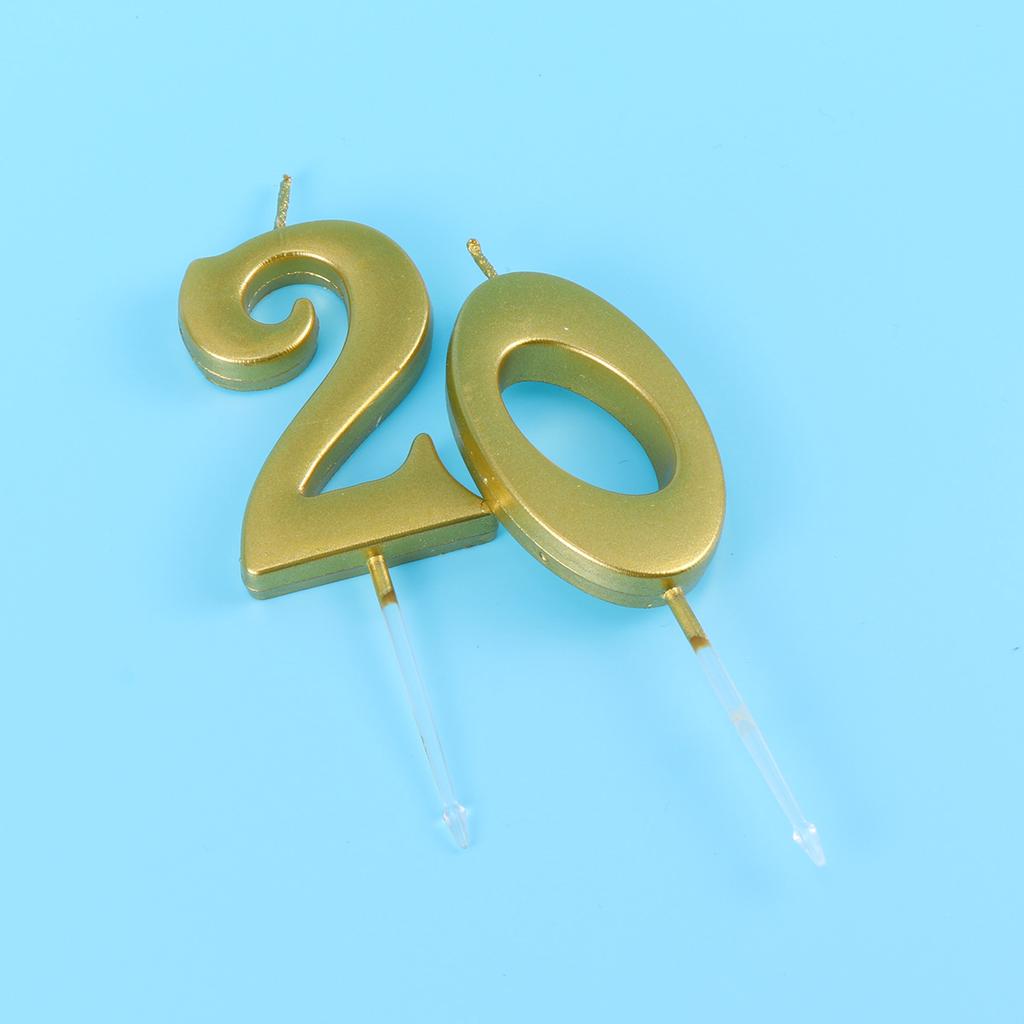 Buy 2pcs 20 Birthday Candle Decoration Cake Topper Candles for ...