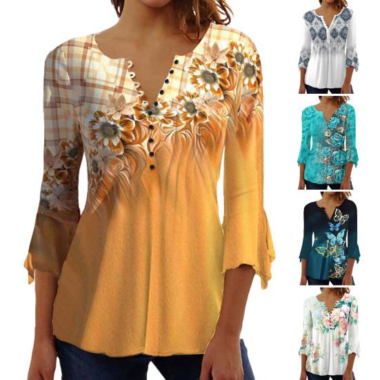 Cheap Elegant Lady Summer Shirt Loose Match Pants OL Style Loose Hem ...