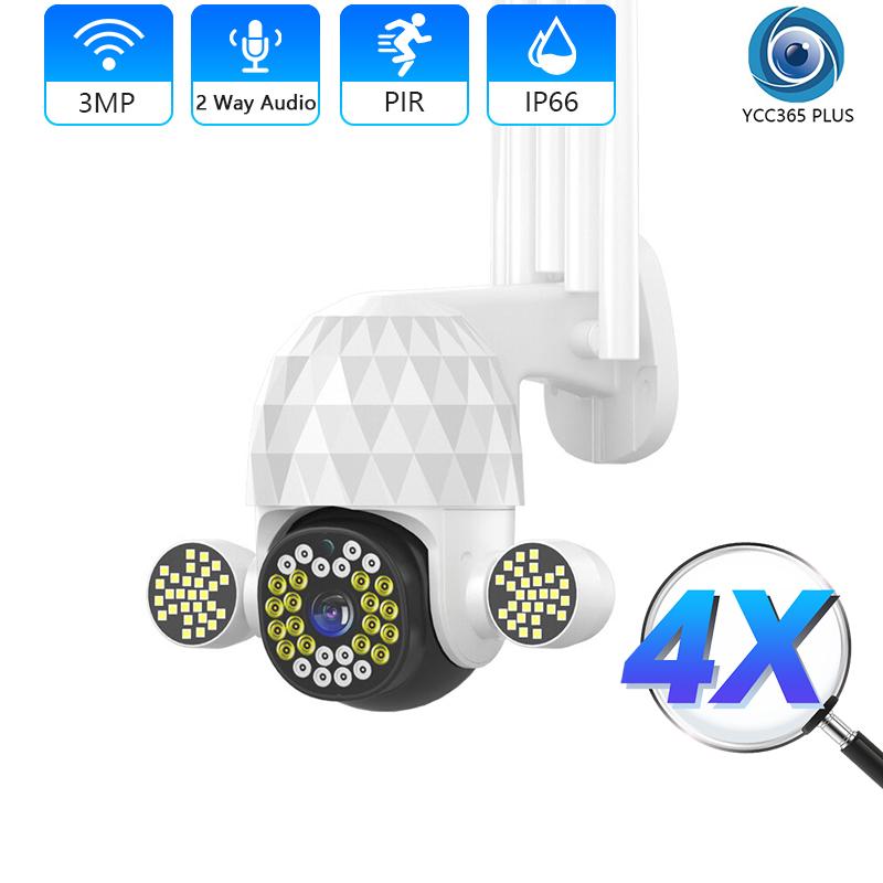 Buy 3MP Floodlight Courtyard Lighting Wifi Camera Auto Tracking PTZ ...
