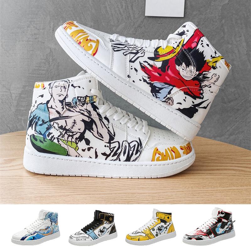 Buy WJ New Unisex One Piece Cartoon Sneakers Casual Running Shoes ...