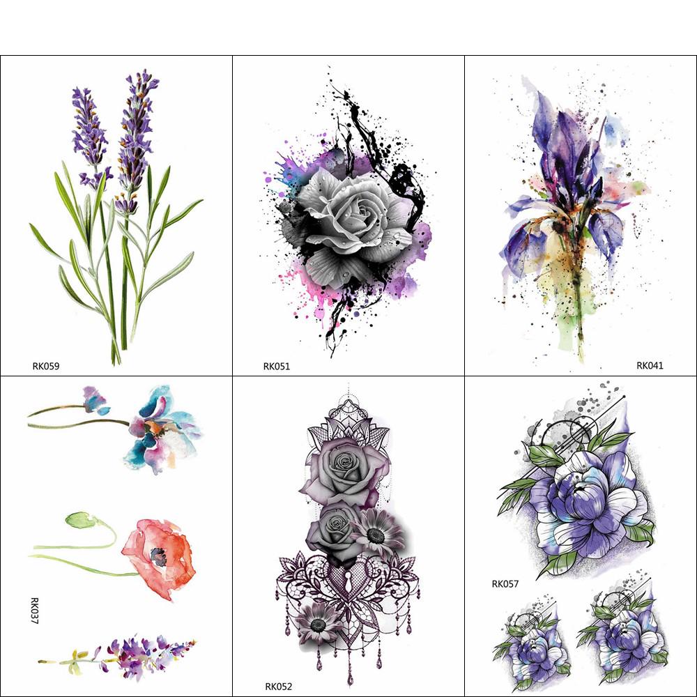 Buy 1PC IORIKYO Vintage Women Sexy Chest Flower Temporary Tattoo Girls ...