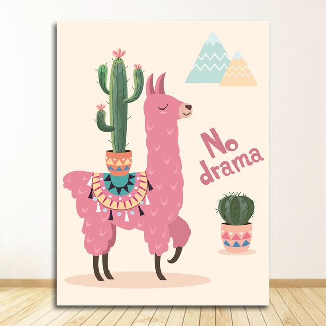 Cheap Cute Animal Alpaca Picture Baby Room Wall Decoration Nursery ...