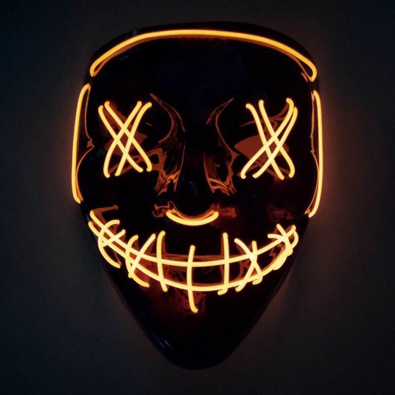 Halloween Mask LED Light Up Party Masks Fluorescent Fake Luminous Party ...
