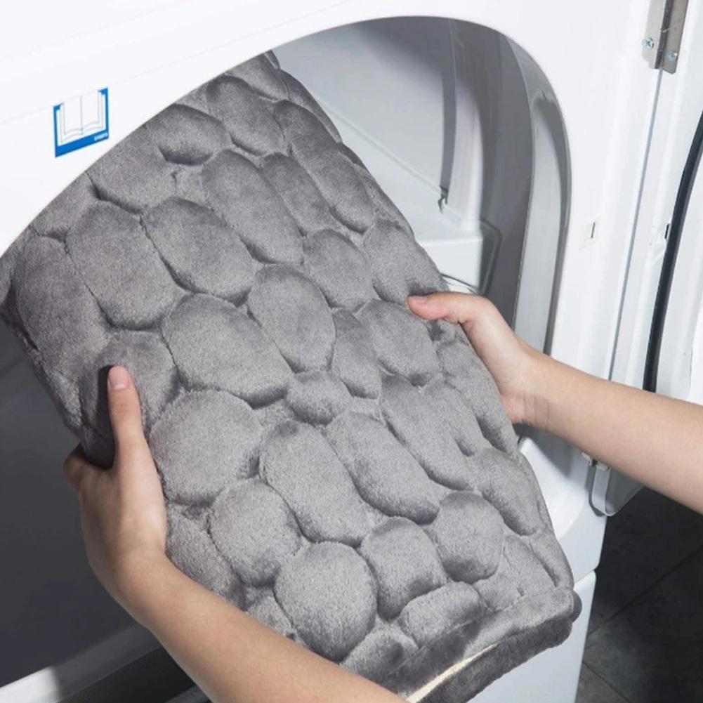 Buy New Cobblestone Embossed Bathroom Bath Mat Coral Fleece Shower Foam ...