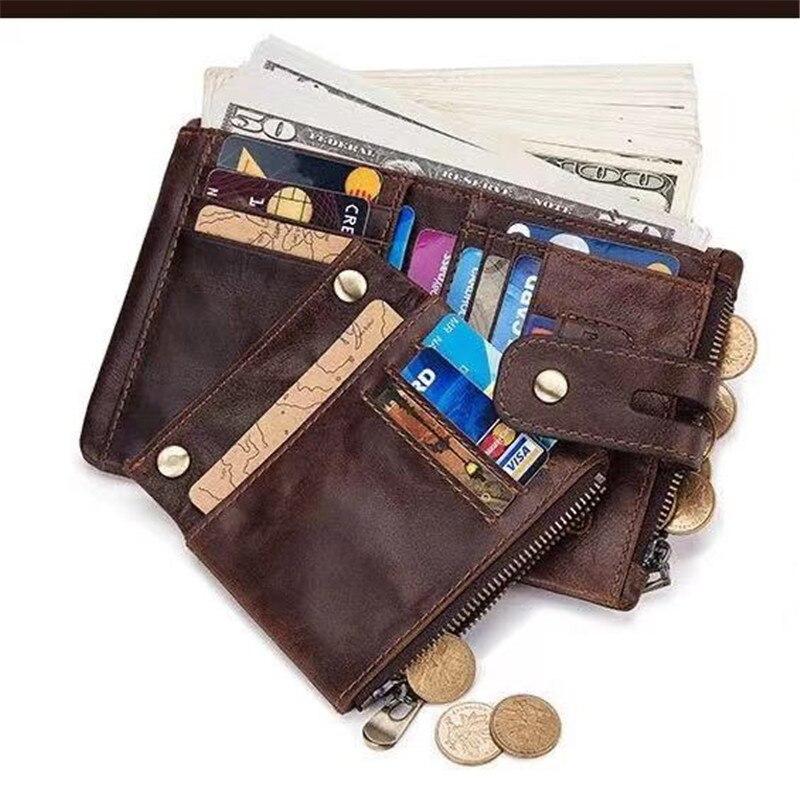 Buy Real Cow Leather Men Women Wallets Red Money Bags RFID Blocking ...