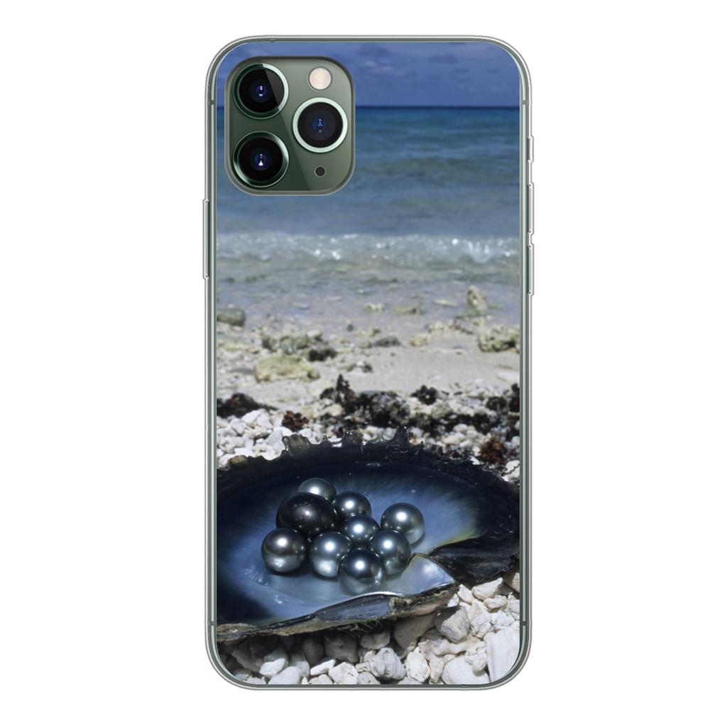 Buy iPhone 11 Pro Soft Case - Black pearls in shell on the beach at ...