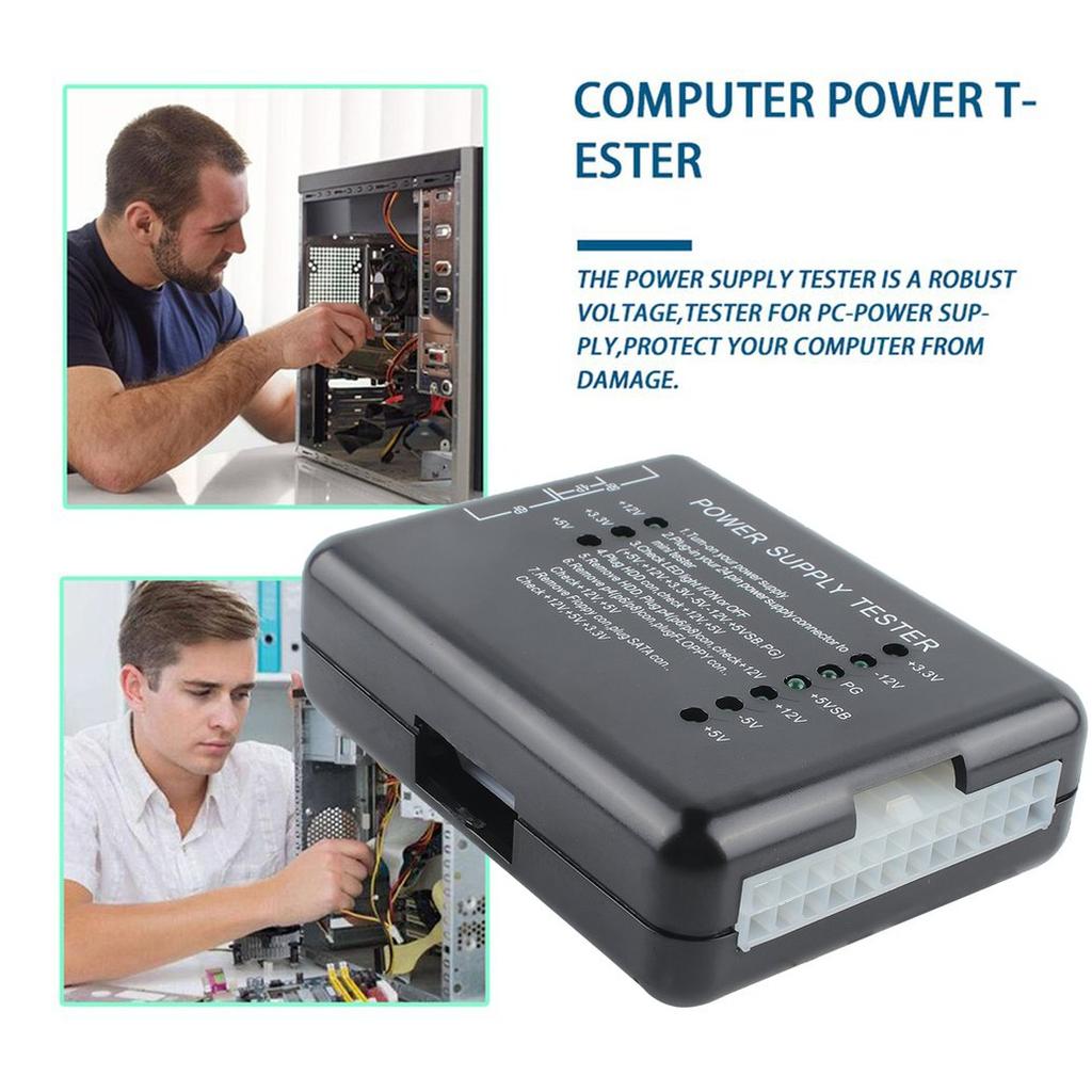SX LED 20/24 Pin PSU ATX SATA HDD Power Supply Tester Checker Meter PC ...
