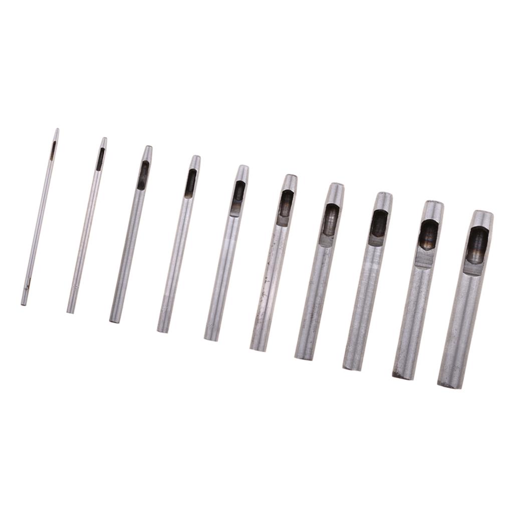 Buy 10Pieces Steel Round Hollow Punch Hand Tools Hole Punching Leather ...