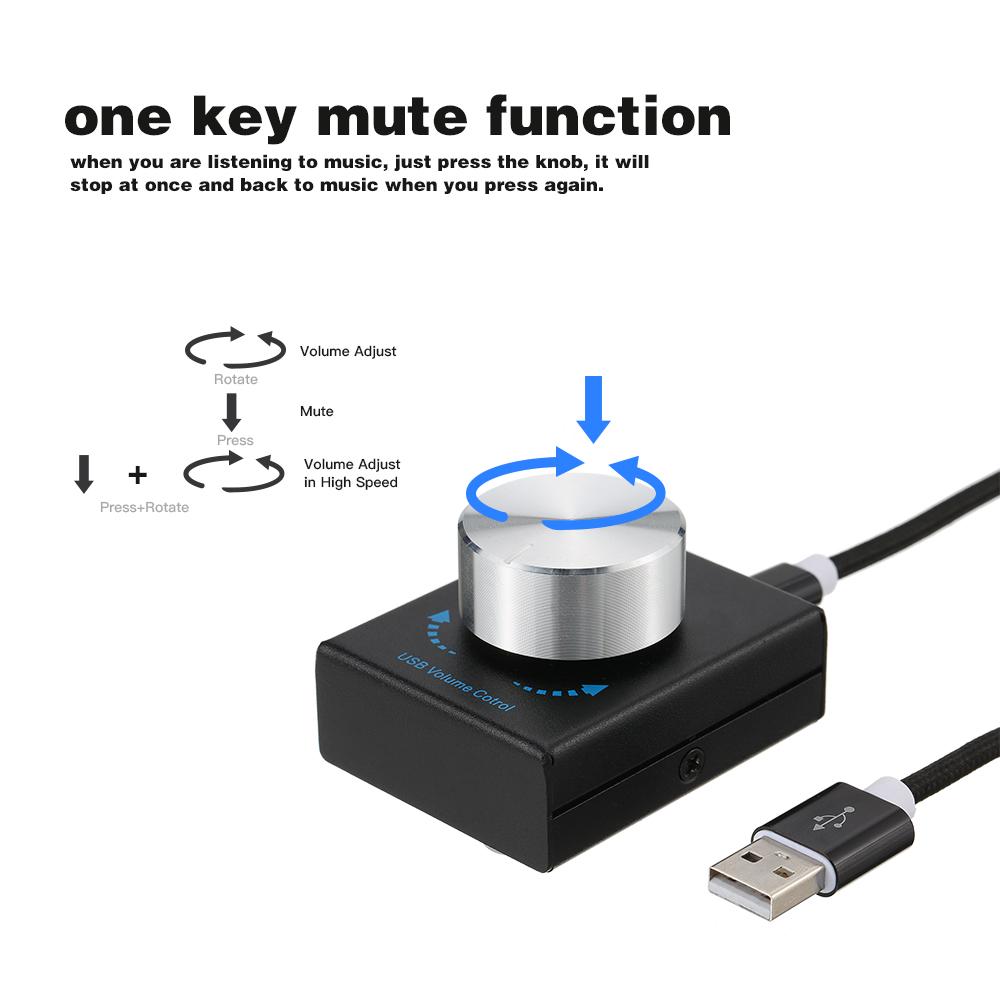 Buy USB Volume Control Computer Speaker Audio Volume Controller Adjuster with One Key Mute ...