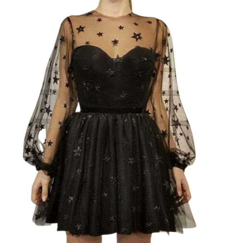 Buy Womens Mesh Backless Mini Dress Ladies Cocktail Evening Prom Party ...