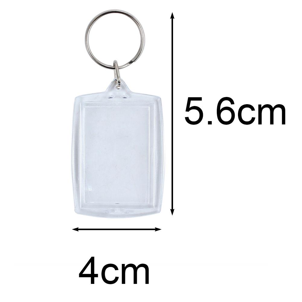 Buy PDTO 100pcs New Acrylic Plastic Blank Keyrings Insert Photo ...