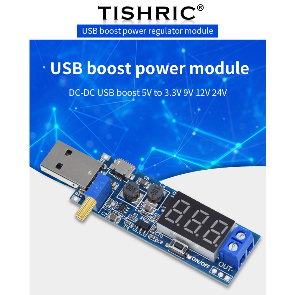 TISHRIC Boost Buck Converter USB DC Boost ModuleDC-DC 5V To 3.3V/12V Power Supply Module ...