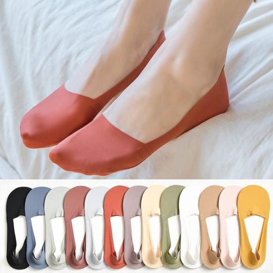 Double-layer Socks Fashion Soft Fabric Stretchy Silicone Non-slip Boat ...