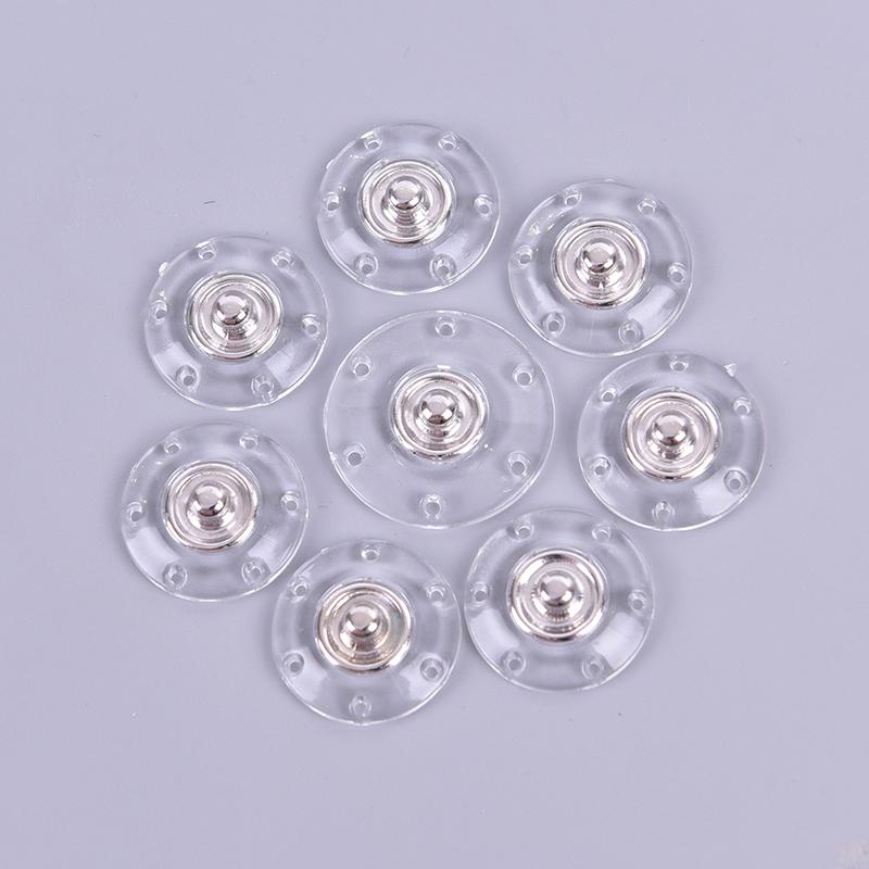 10Pcs Invisible Transparent Resin Snap Buttons Round Plastic Button For ...