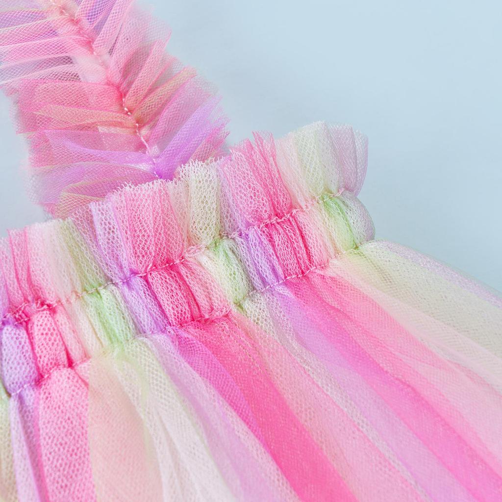 Buy Girls Sequin Dress, Strap Sleeveless Decorative Stars Mesh Princess ...