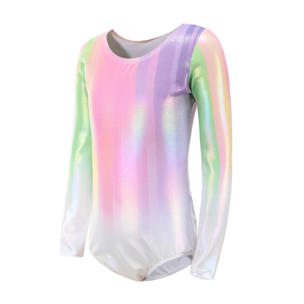 Satın alın Girls Gymnastics Bodysuit Rainbow Gradient Dancewear Ballet ...
