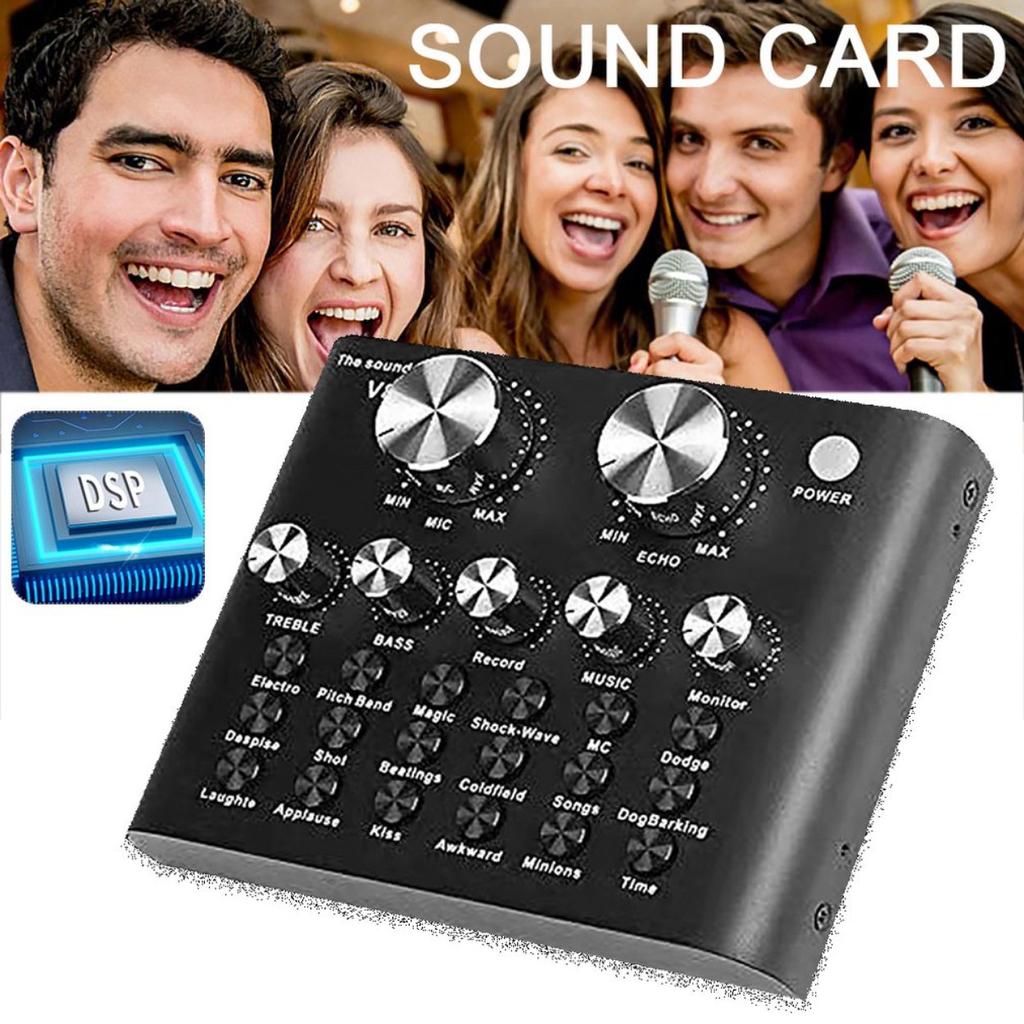 Buy V8 Sound Card Set Live Broadcast Device Sound Card for Mobile Phone ...