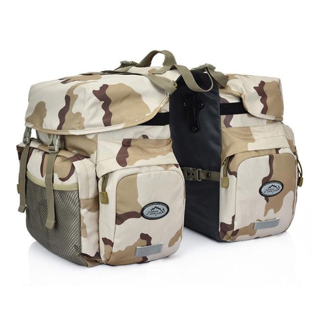 Retro Canvas Bicycle Carrier Bag 50L Rear Rack Trunk Bike Luggage Back ...