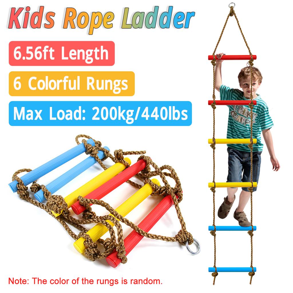 Gift Kid Outdoor Hanging Climbing Rope Ladder Toy Ninja Warrior ...