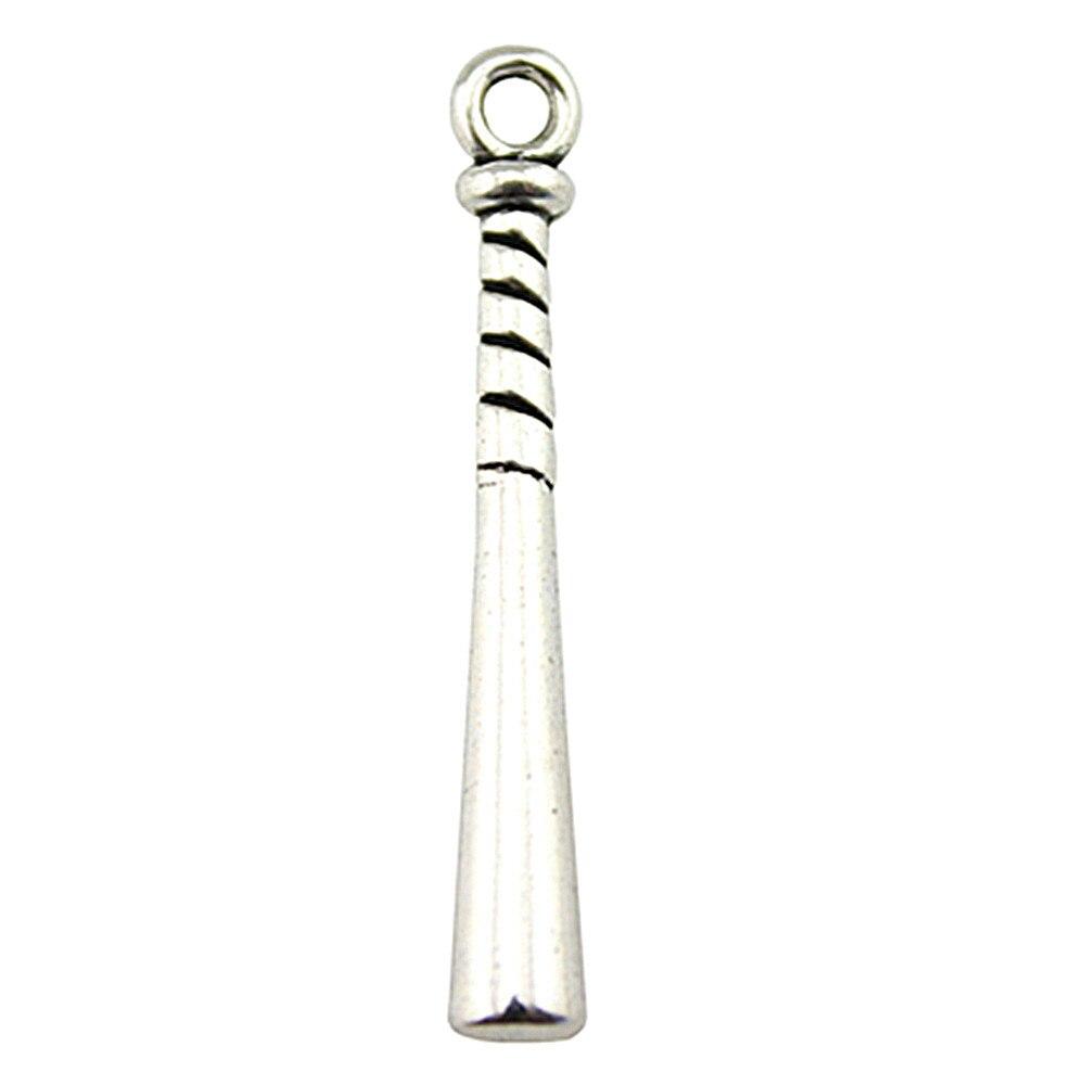 Cheap 10Pieces 35x5mm Baseball Bat Charms Antique Silver Color Hobbies ...