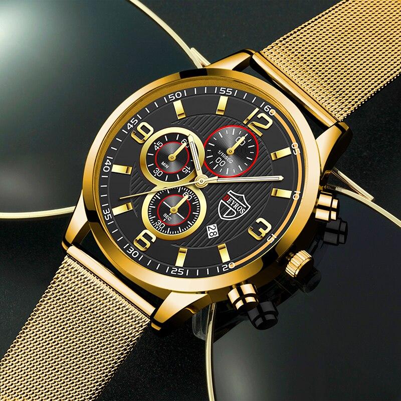 💰Cumpără Cool Mens Watches Men Business Stainless Steel Mesh Belt ...
