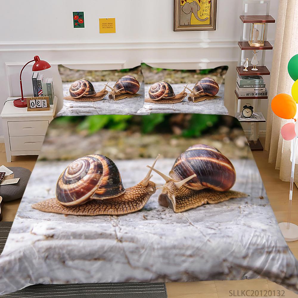 Buy Duvet Cover Set Queen King Size Snail Printed Luxuny Bedding Cover ...