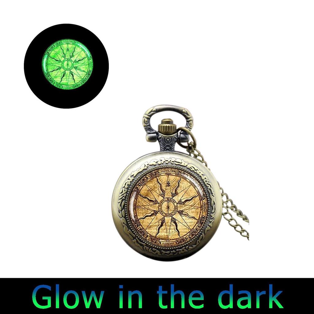 Glow Compass Face Pocket Watch Kolye Karanlık Charm Deniz Saati ...