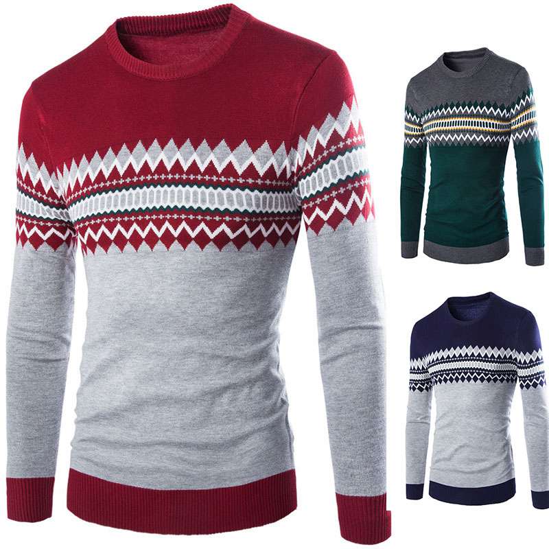 Buy Jumper Warm Comfortable Crew Neck Pullover Mens Sweater Casual ...