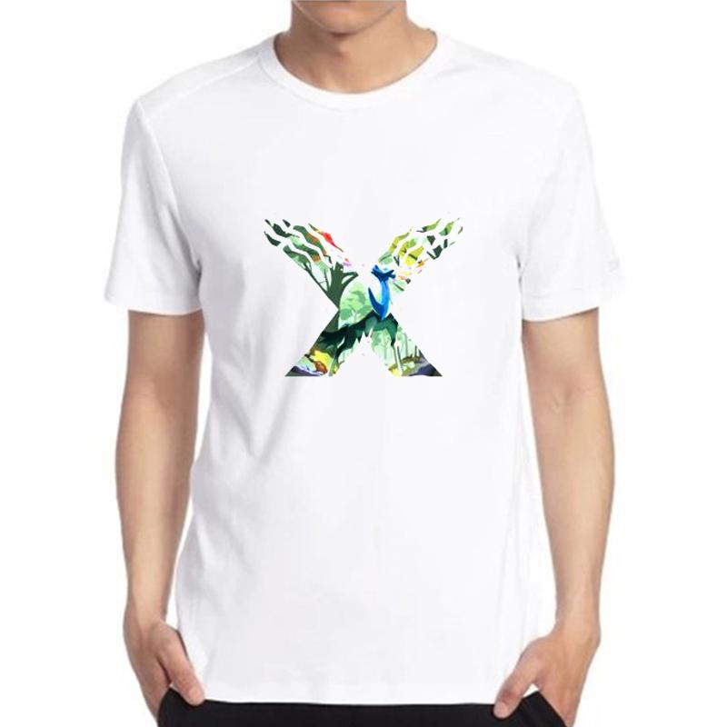 Buy Men's Pokemon X&Y Xerneas Sticker Casual Printed Cartoon T-shirt at ...